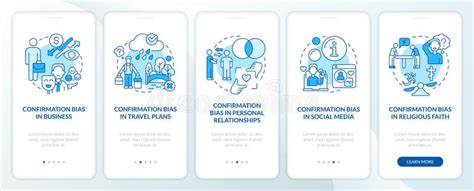 Examples Of Cognitive Bias Blue Onboarding Mobile App Screen Stock