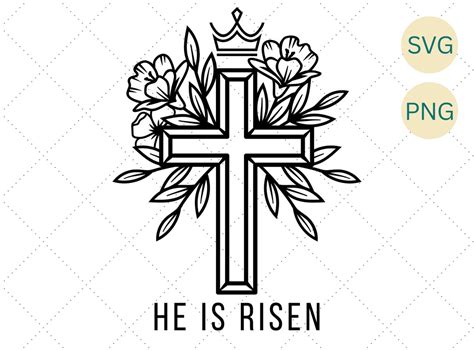 He Is Risen Svg He Is Risen Easter Svg Easter Cross Svg Easter Svg