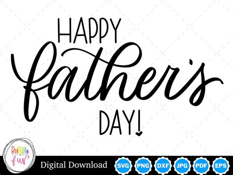 Cursive Script Happy Fathers Day Handwritten Vector Image Cut Files