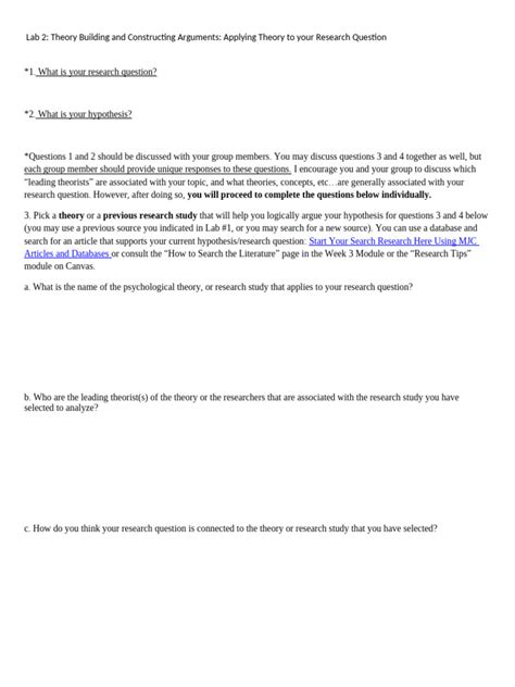 lab 2 theory building and constructing arguments pdf psychology behavioural sciences