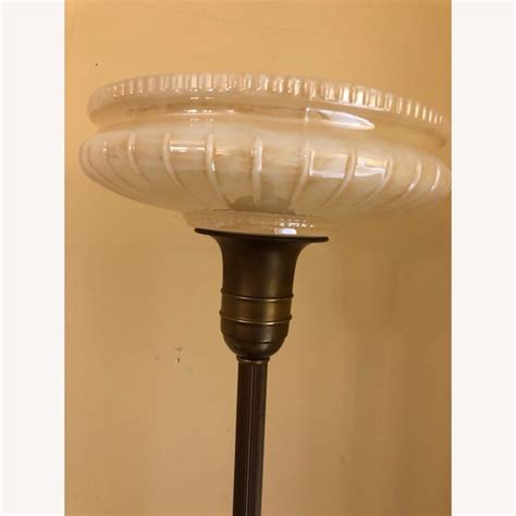 Vintage Torchiere Lamp With Stone Base Aptdeco