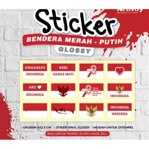 Jual Sticker Pipi Merah Putih Sticker Hut Ri Sticker Kemerdekaan