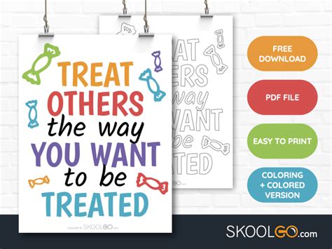Treat Others The Way You Want To Be Treated Free Classroom Poster