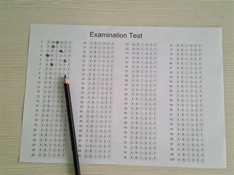 premium photo multiple choice examination test with pencil