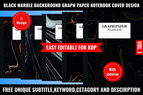 Black Marble Graph Paper Notebook Graphic By Mstmahfuzakhatunshilpe