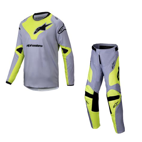 Alpinestars 2025 Youth Racer Veil Grey Yellow Mx Combo Ama Warehouse