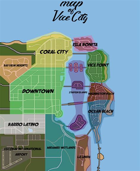 Gta 6s Map Of Vice City With Neighbourhoods Marked