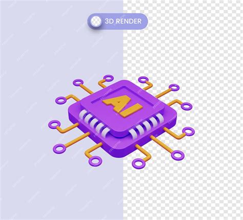 Premium Psd 3d Artificial Intelligence Icon Or Microchip Processor