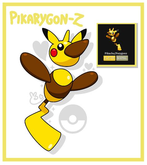 Pikarygon Z Pikachu And Porygon Z Fusion By Theclemontcreator On Deviantart