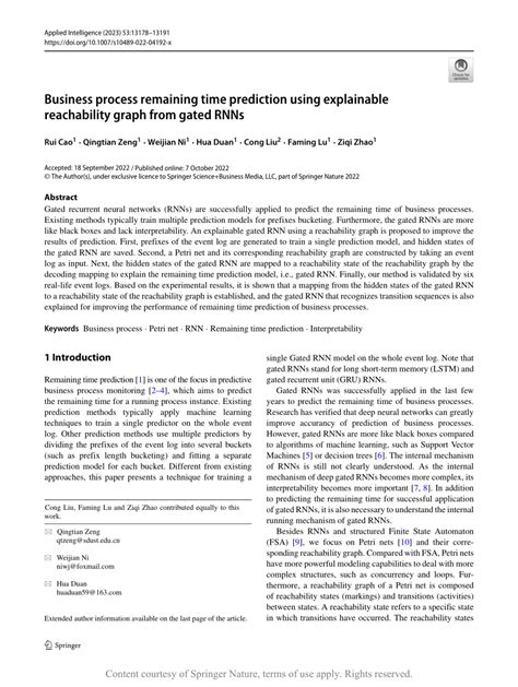 Business Process Remaining Time Prediction Using Explainable Reachability Graph From Gated Rnns