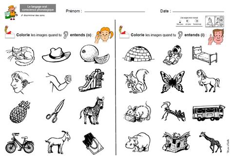 bilan discriminer sons o et i Graphismes maternelle Leçon de