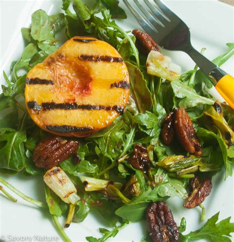 Grilled Peaches W Peach Balsamic Vinaigrette Savory Nature
