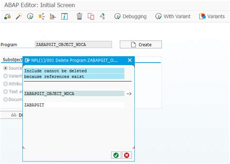 Reset Local Unable To Delete Not Used Include Because Reference Exists