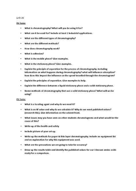 Unit 2c Task List Task Checklist Unit 2c P6 Tasks What Is