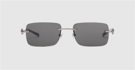 Rectangular Frame Sunglasses In Grey Undefined Gucci Si