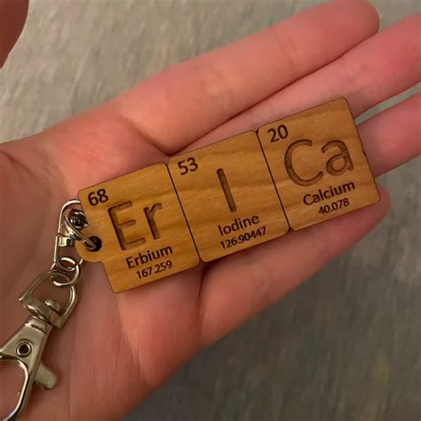 Custom Periodic Table Element Name Key Chain Backpack Clip