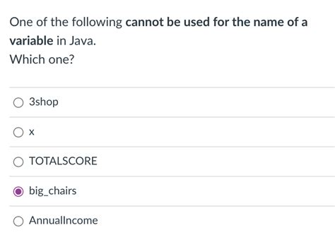 Solved One Of The Following Cannot Be Used For The Name Of A Chegg