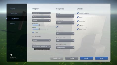 Settings And Game Options Unified Menu