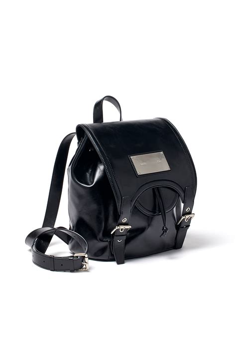 Buckle Detail Back Pack In Black Matinkim
