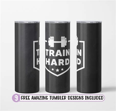 Workout Quotes Tumbler Wrap Seamless Tumbler Sublimation Design 20oz