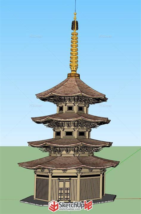 日本古塔 Sketchup模型库 毕马汇 Nbimer