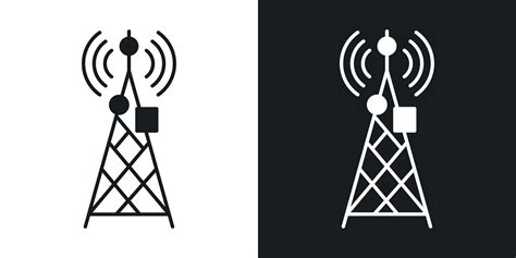 Telecom Icon Set Black Filled And Outlined Style 50216764 Vector Art