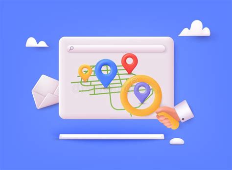 locator marks on map and location pin or gps navigation icon sign hand