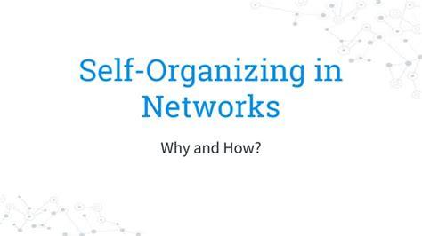 Self Organizing In Networks Pdf