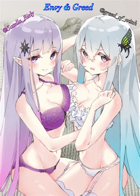 Echidna And Satella Re Zero Kara Hajimeru Isekai Seikatsu Drawn By Greed Of Witch Danbooru