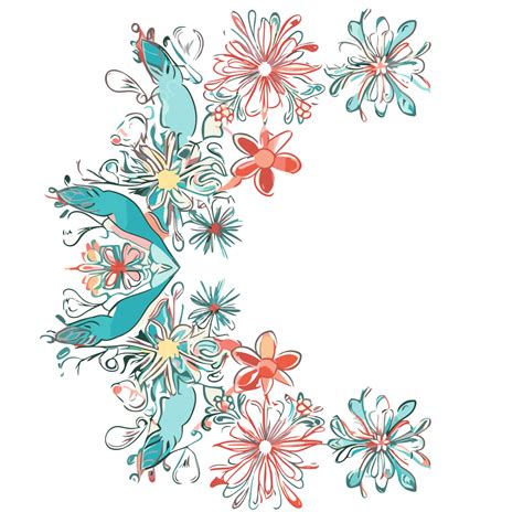 รูปขอบเกล็ดหิมะ เวกเตอร์ Png สติ๊กเกอร์ Doodle จดหมายดอกไม้ จดหมายกับ