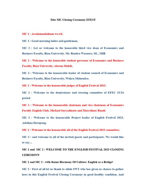 Teks Mc Closing Ceremony Temporary Fixed Heheh 2 Pdf