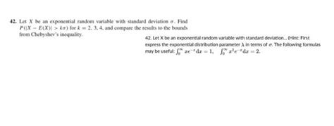 solved 42 let x be an exponential random variable with
