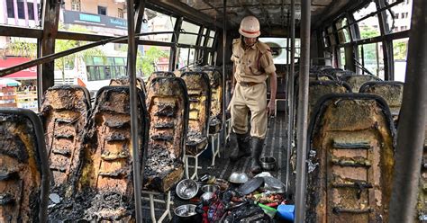 Miraculous Escape For Passengers As Bus Catches Fire In Accident