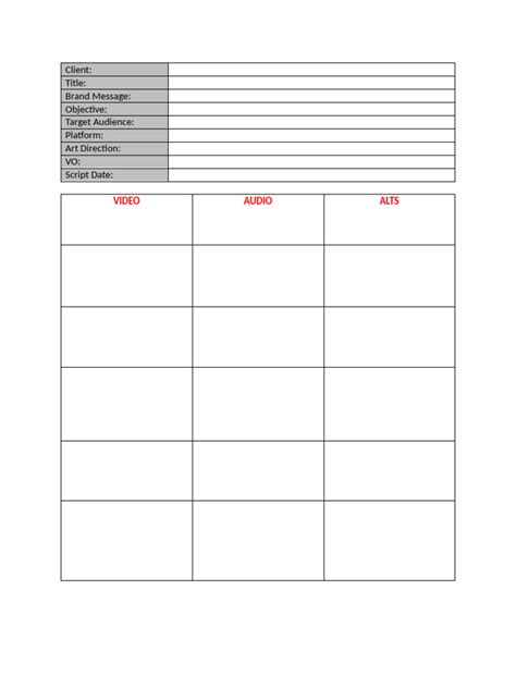 Tvc Script Template Pdf