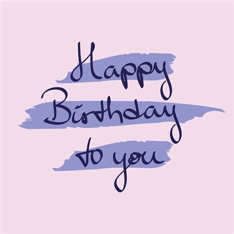 Carte Danniversaire Manuscrite Joyeux Anniversaire Lettrage Vecteur