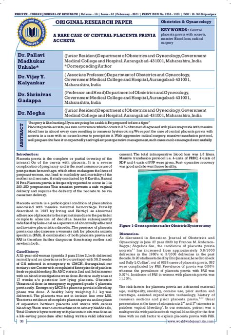 Pdf A Rare Case Of Central Placenta Previa Accreta
