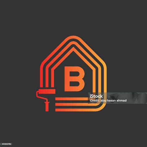 홈 페인트 초기 편지 B 아이콘 디자인 건설 산업에 대한 스톡 벡터 아트 및 기타 이미지 건설 산업 건축물 그림 그리기