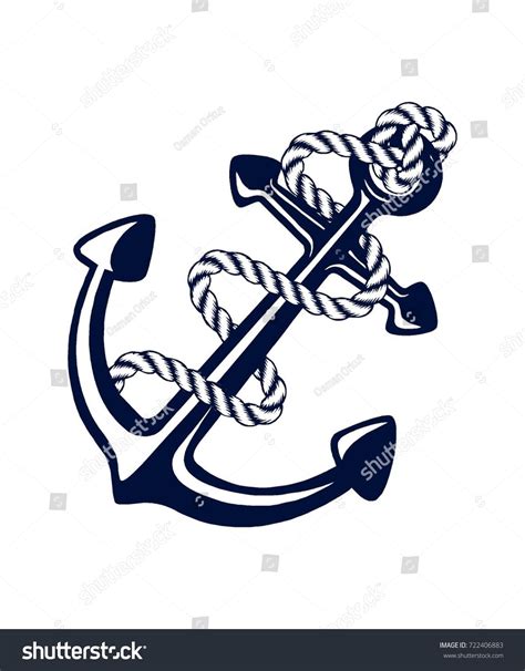 Anchor Rope Drawing Textile Patterntattoo Design Stock Vector Royalty Free 722406883