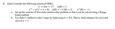 2pts consider the following system of odes