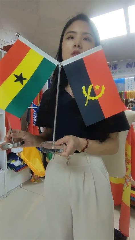 亚马逊定制贡缎会议桌旗双面热转印防水小旗帜不锈钢桌面小国旗 阿里巴巴