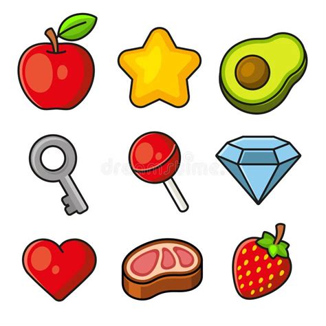 Simple Object Icons Set On White Background Vector Stock Vector Illustration Of Candy Star