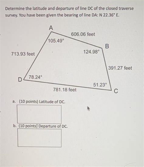 Solved Determine The Latitude And Departure Of Line Dc Of