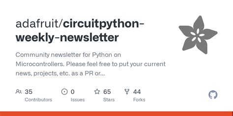 GitHub Adafruit Circuitpython Weekly Newsletter Community Newsletter