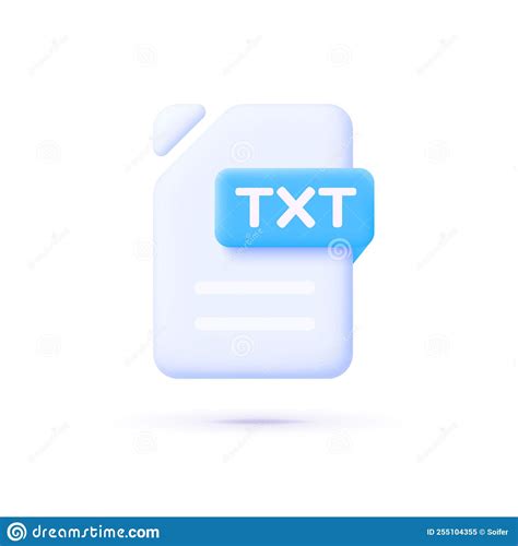 Txt File In 3d Flat Style On White Background Vector Design