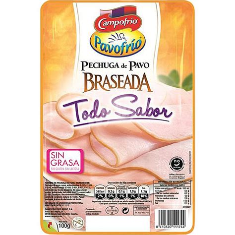 Pavofrío Campofrío Pechuga De Pavo Braseada 0 Grasa 4 Lonchas Envase 100 G