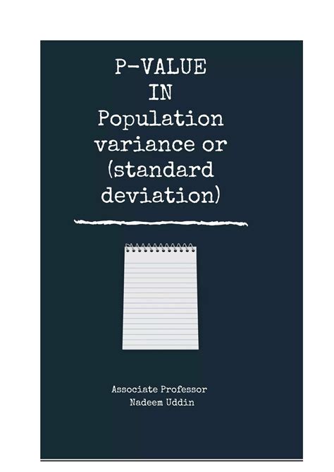 P Value In Population Standard Deviation Pdf