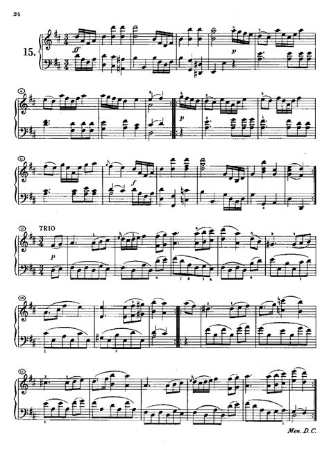 20首小步舞曲 1813年创作 舒伯特 钢琴谱 五线谱