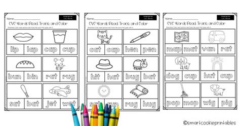 Free Cvc Words Worksheets For Kindergarten Smart Cookie Printables