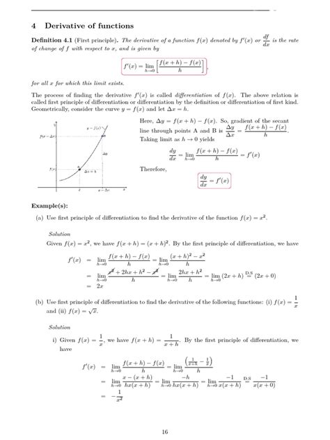 Calculus Notes Pdf Trigonometric Functions Derivative