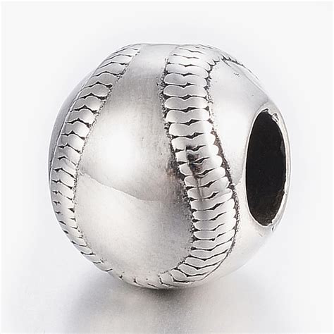 Honeyhandy 304 Stainless Steel European Beads Large Hole Beads Tennis